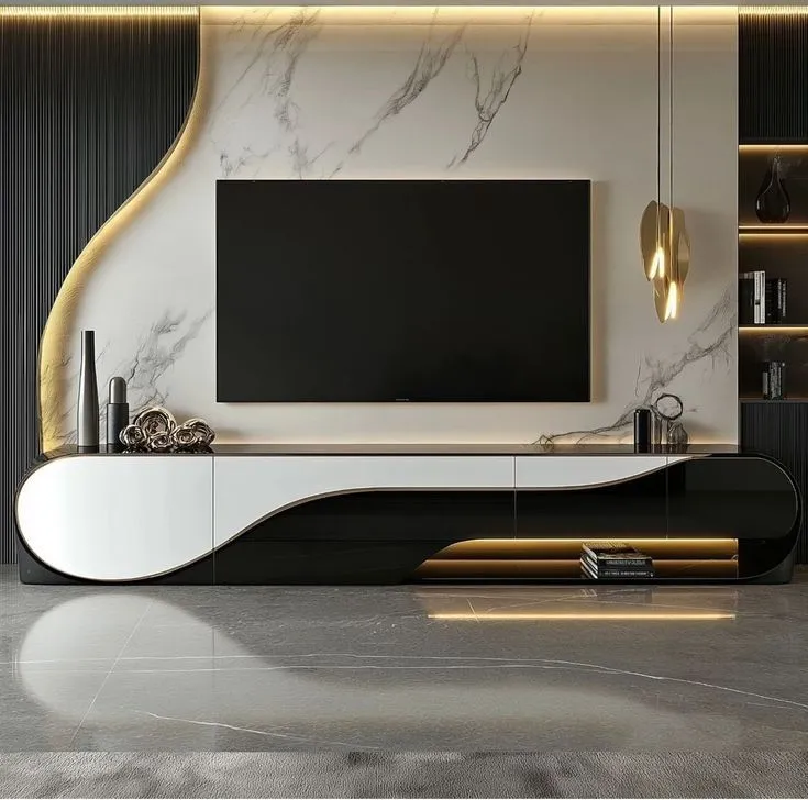 Aurora S-Shaped TV Unit - Aura Furniture