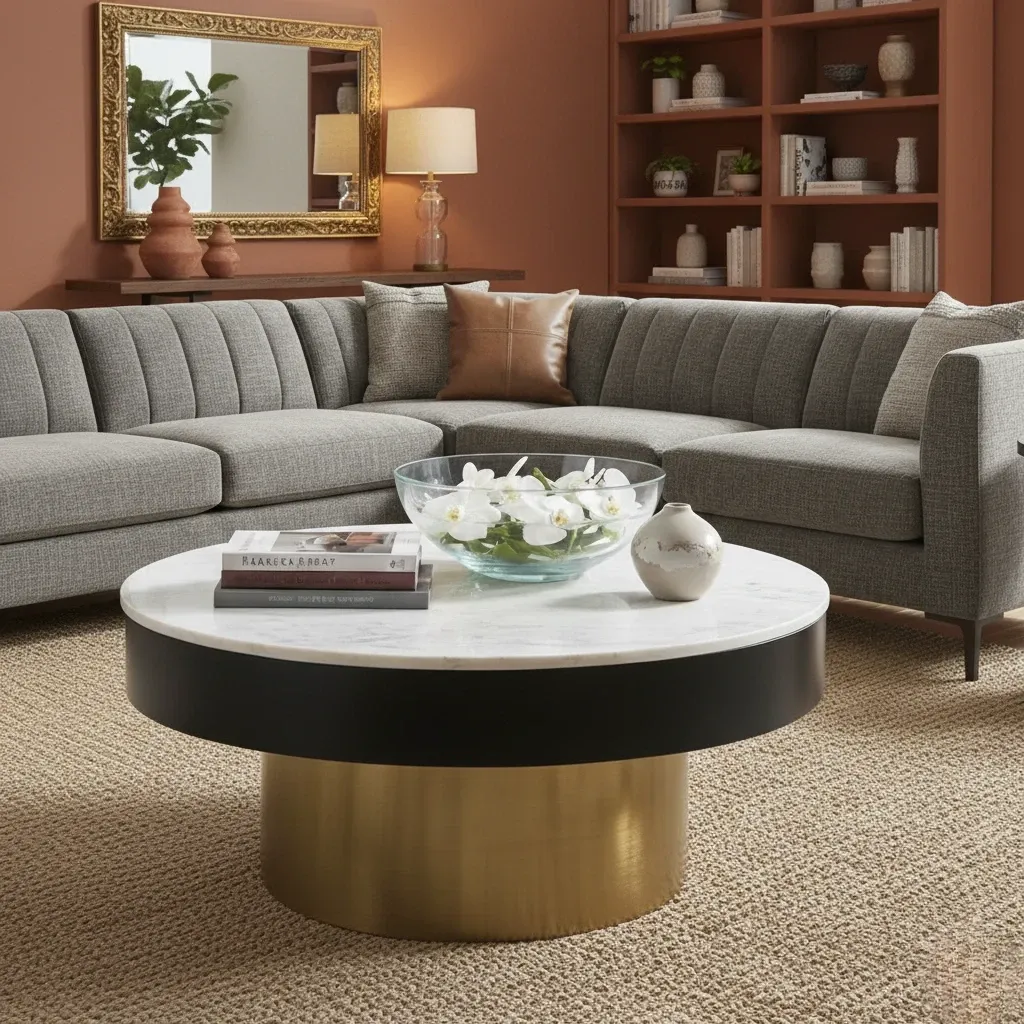 Luna Gold Base Coffee Table - Aura Furniture