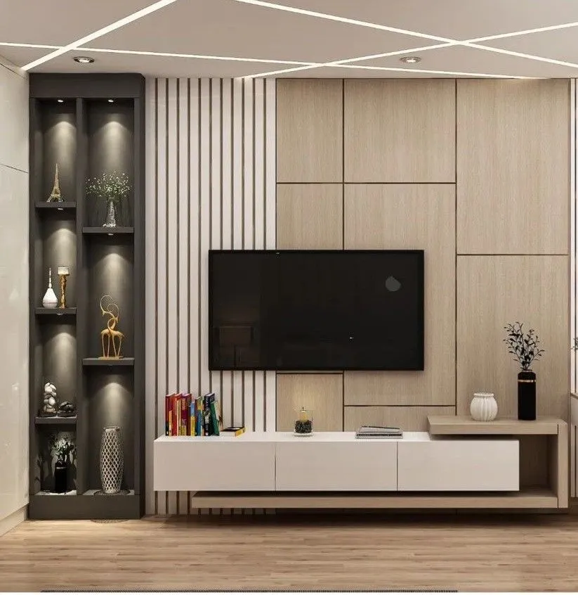 Geo-Slatted Wall Mounted Unit - Aura Furniture